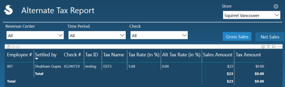 Alternate Tax Report